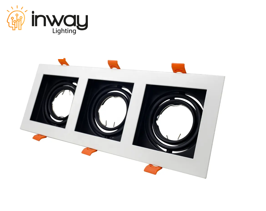 Base Triple Rectangular p/Empotrar 3 Bombillas, Dirigible, Dimensiones ...